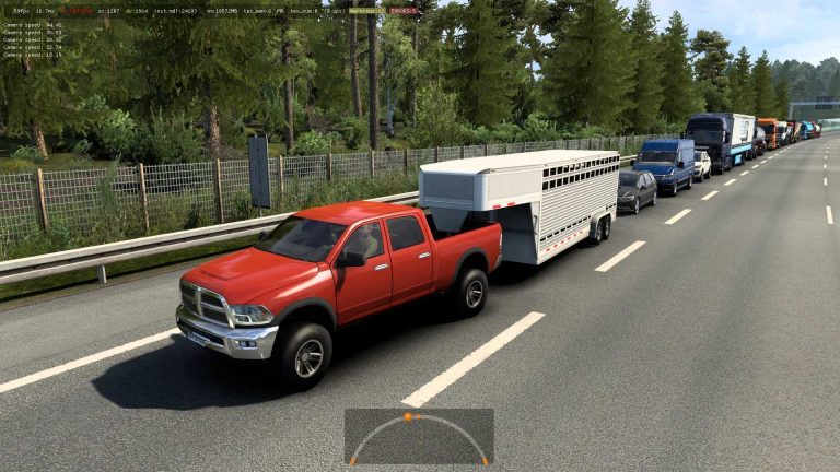 Dodge Ram 2500 + Trailers Hauler und Vieh im Verkehr 1.43 ETS2 - ETS2 / ATS Mod