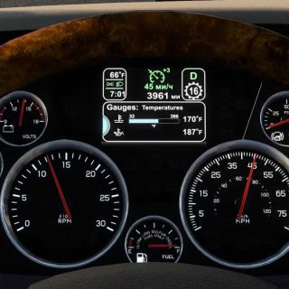 Kenworth T680 Verbessertes Dashboard v1.45 ATS - ETS2 / ATS Mod