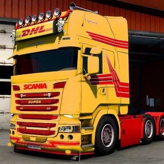 Scania FreD DHL Skin 1.45 ETS2 - ETS2 / ATS Mod