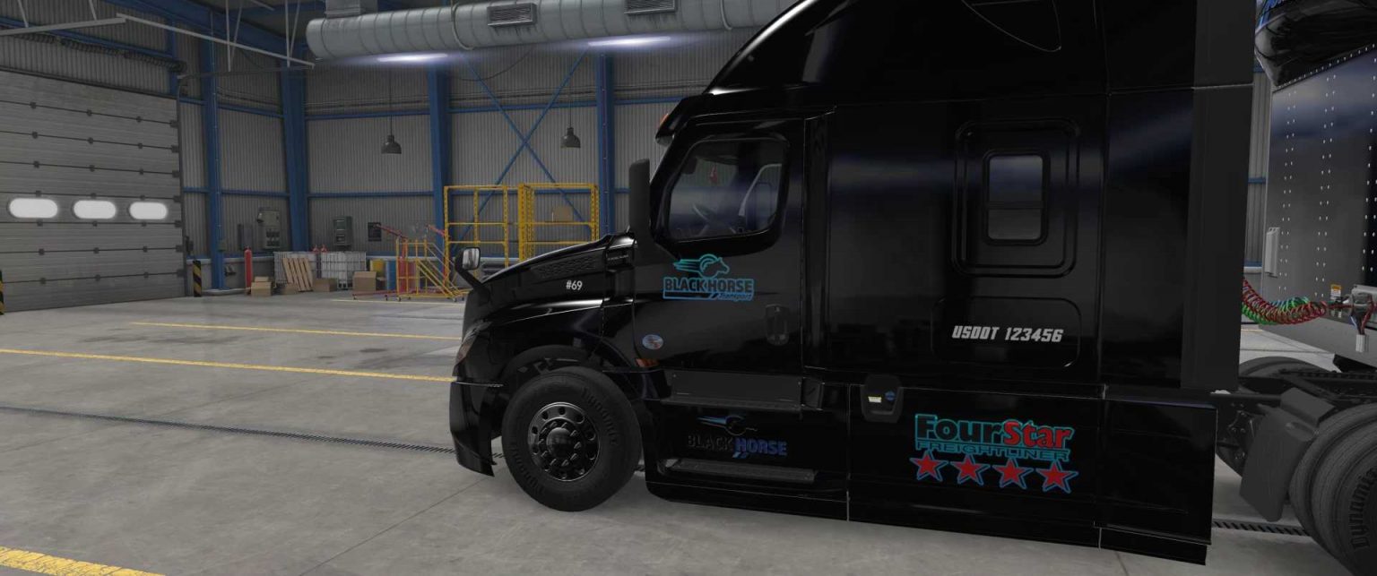 Cascadia LKW- und Anhängerhaut Black Horse Transport 1,46 ATS - ETS2 ...