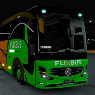 MB Neuer Travego 16Shd Flixbus-Skin 1.46.x ETS2 - ETS2 / ATS Mod