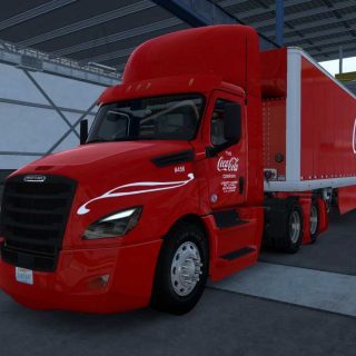 Cascadia Day Cab und Trailer Skin Pack Coca Cola 1,46 ATS - ETS2 / ATS Mod