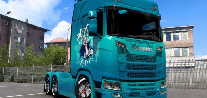 RJL Scania 4 Series Topline Orange Cat Airbrush Skin v1.0 ETS2 - ETS2 ...