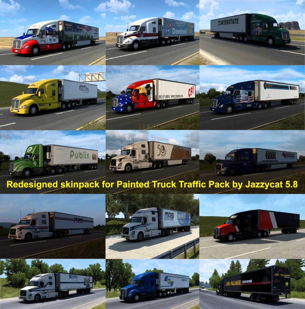 Neu gestaltetes Skinpack für Painted Truck Traffic Pack von Jazzycat 1. ...
