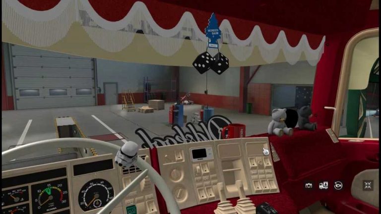 RJL Scania RS&R4 RED Biege Interior v1.0 1.47 ETS2 - ETS2 / ATS Mod