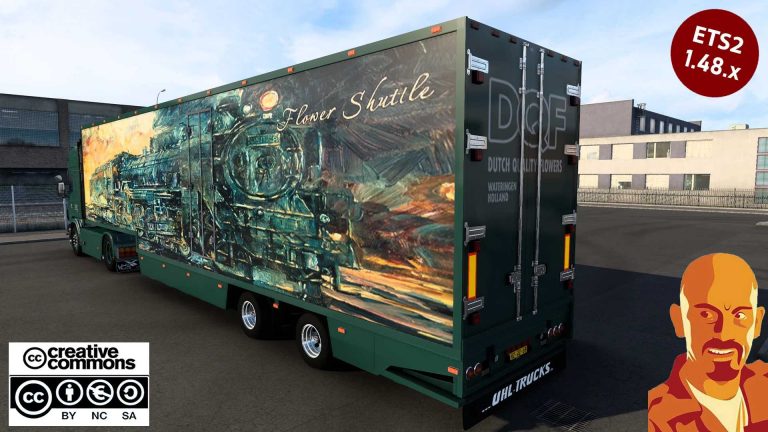 SCANIA DQF FLOWER SHUTTLE + TRAILER 1.48.x ETS2 - ETS2 / ATS Mod