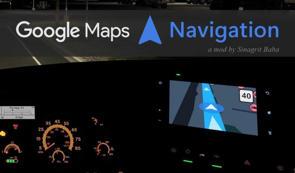 Google Maps Navigation Night Version v2.7 ATS - ETS2 / ATS Mod