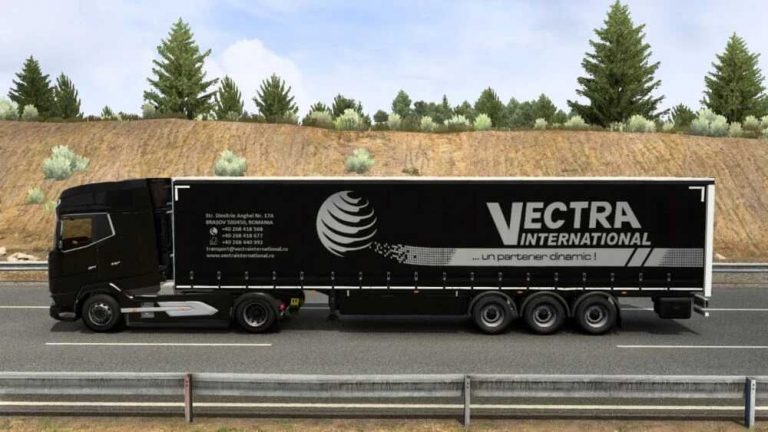 Vectra International Trailer Skin in Traffic 1.48 ETS2 - ETS2 / ATS Mod