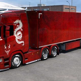 Scania Red White Skin 1.49 ETS2 - ETS2 / ATS Mod