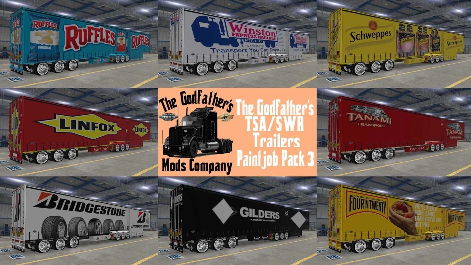 TSA SWR Trailers Paintjob Pack 3 v1.1 ATS des Paten - ETS2 / ATS Mod