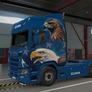 Scania R NG Eagle Airbrush Skin 1.49 ETS2 - ETS2 / ATS Mod