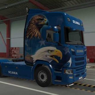 Scania R NG Eagle Airbrush Skin 1.49 ETS2 - ETS2 / ATS Mod
