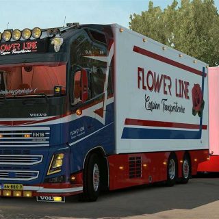 Volvo FH16 Tandem Flower Line v1.0 1.49 ETS2 - ETS2 / ATS Mod