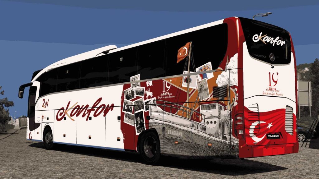 Mercedes Benz Travego 16 SHD E6 Konfor Turizm 19. Mai Özel Skin v1.0 ...