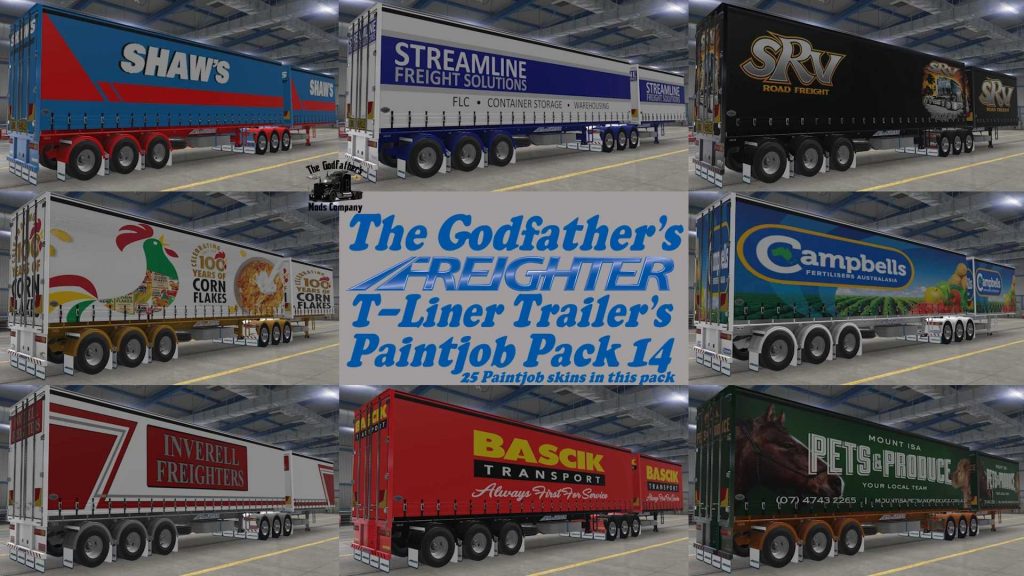 The Godfathers Freighter T-Liner Trailers Lackierungspaket 14 v1.0 ATS ...