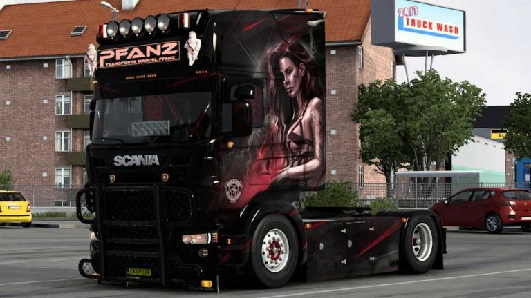 Ex Pfanz Transporte Skin (Red Girl) v1.0 ETS2 - ETS2 / ATS Mod