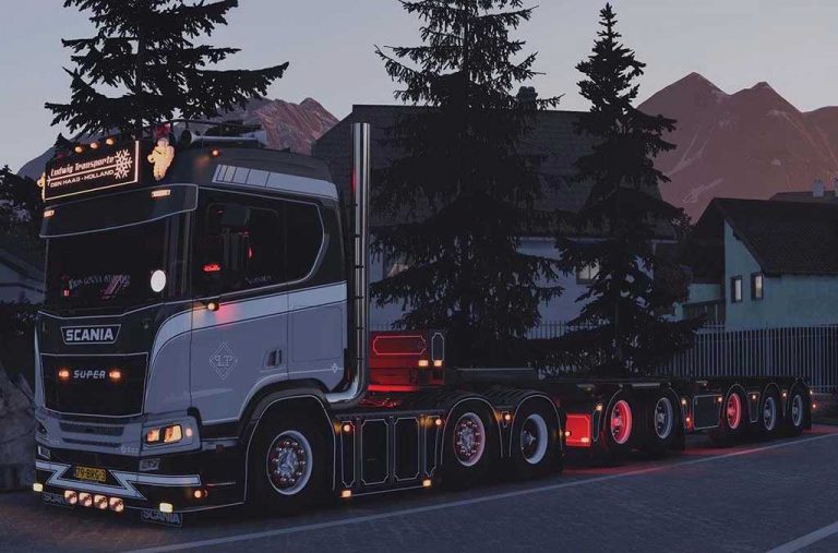 Ludwig Scania R590 Lowcab+Trailer v1.50 ETS2 - ETS2 / ATS Mod