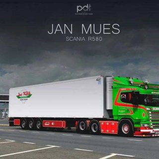 Scania R580 Jan Mues+Trailer v6.0 1.50 ETS2 - ETS2 / ATS Mod