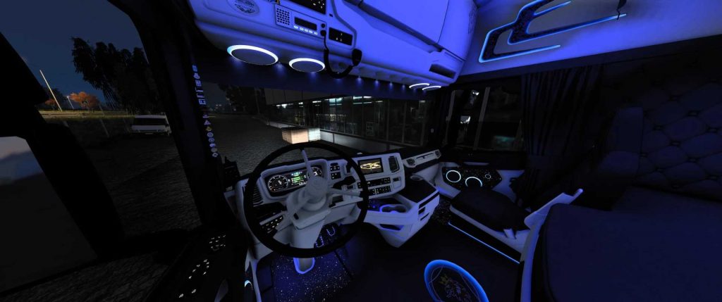 Kingcustom BLUE STARS Innenraum 1.47+1.51 ETS2 - ETS2 / ATS Mod