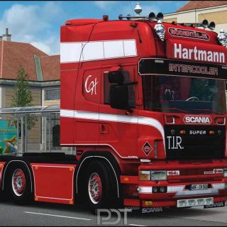 Scania 164L 580 4-Serie Hartmann+Anhänger v4 1.50 ETS2 - ETS2 / ATS Mod