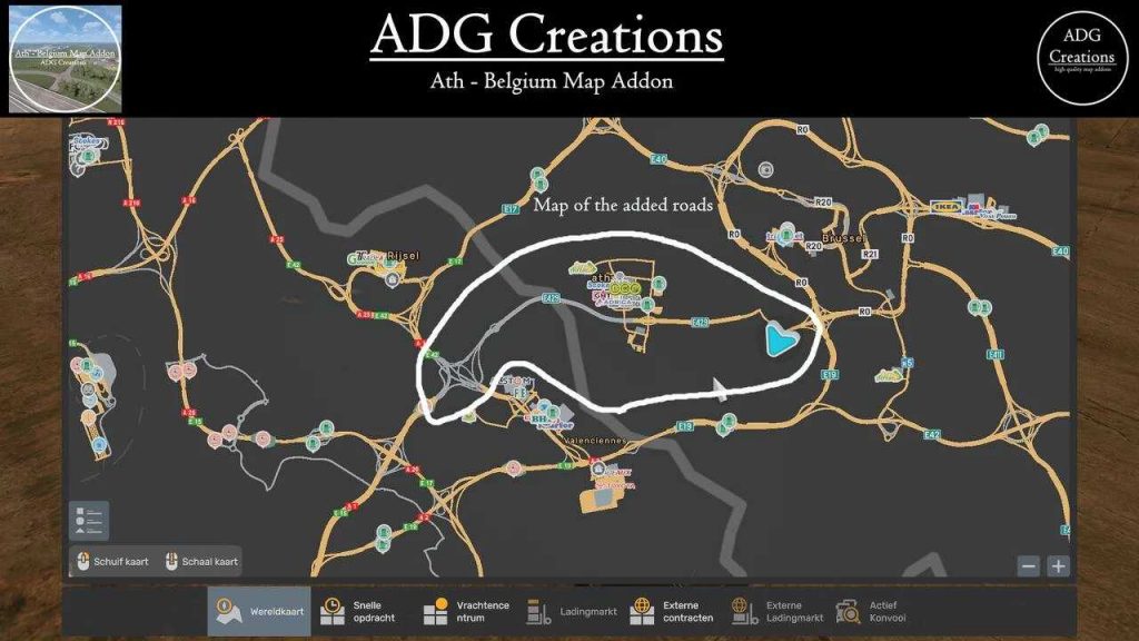 Ath – Belgien Karten-Addon von ADG Creations v3.2 ETS2 - ETS2 / ATS Mod