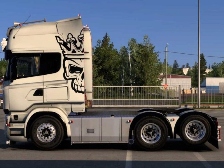 Bad Skull Scania R Topline RJL Skin v1.0 ETS2 - ETS2 / ATS Mod