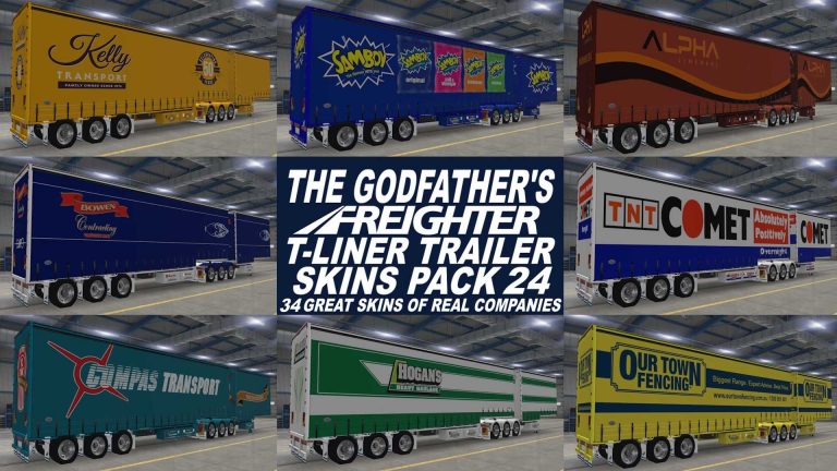 Das Pate-Frachter-T-Liner-Anhänger-Skins-Paket 24 ATS - ETS2 / ATS Mod