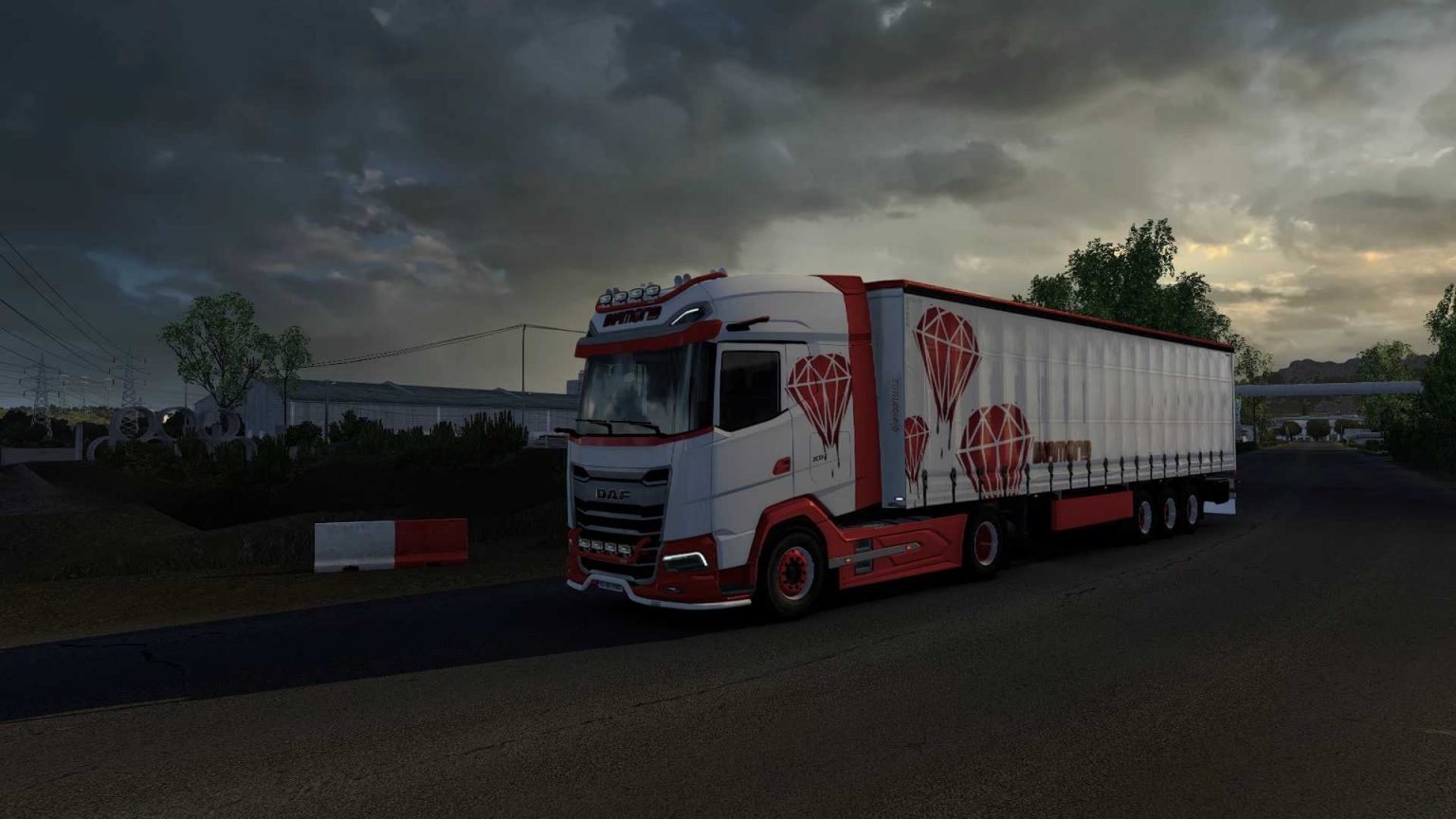 Skins Diamantrot DAF 2021 XG+ & SCS Trailer Curtainsider v1.0 ETS2 ...
