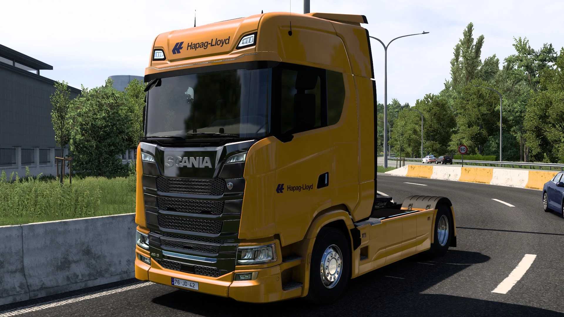 8K HAPAG LLOYD SCANIA S BEV 03 06 2026 v2.0 1.40 1.59 ETS2 - ETS2 / ATS Mod
