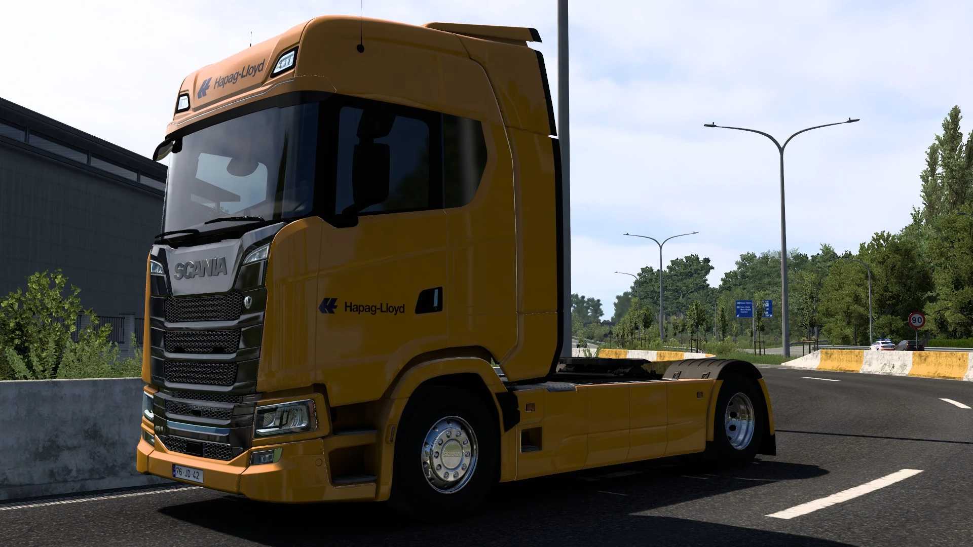 8K HAPAG LLOYD SCANIA S BEV 03 06 2026 v2.0 1.40 1.59 ETS2 - ETS2 / ATS Mod