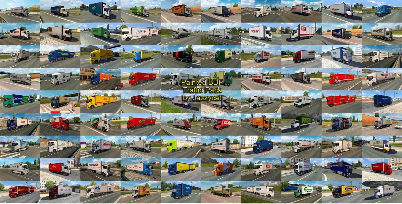 Painted BDF Traffic Pack von Jazzycat v15.6.13 ETS2 - ETS2 / ATS Mod