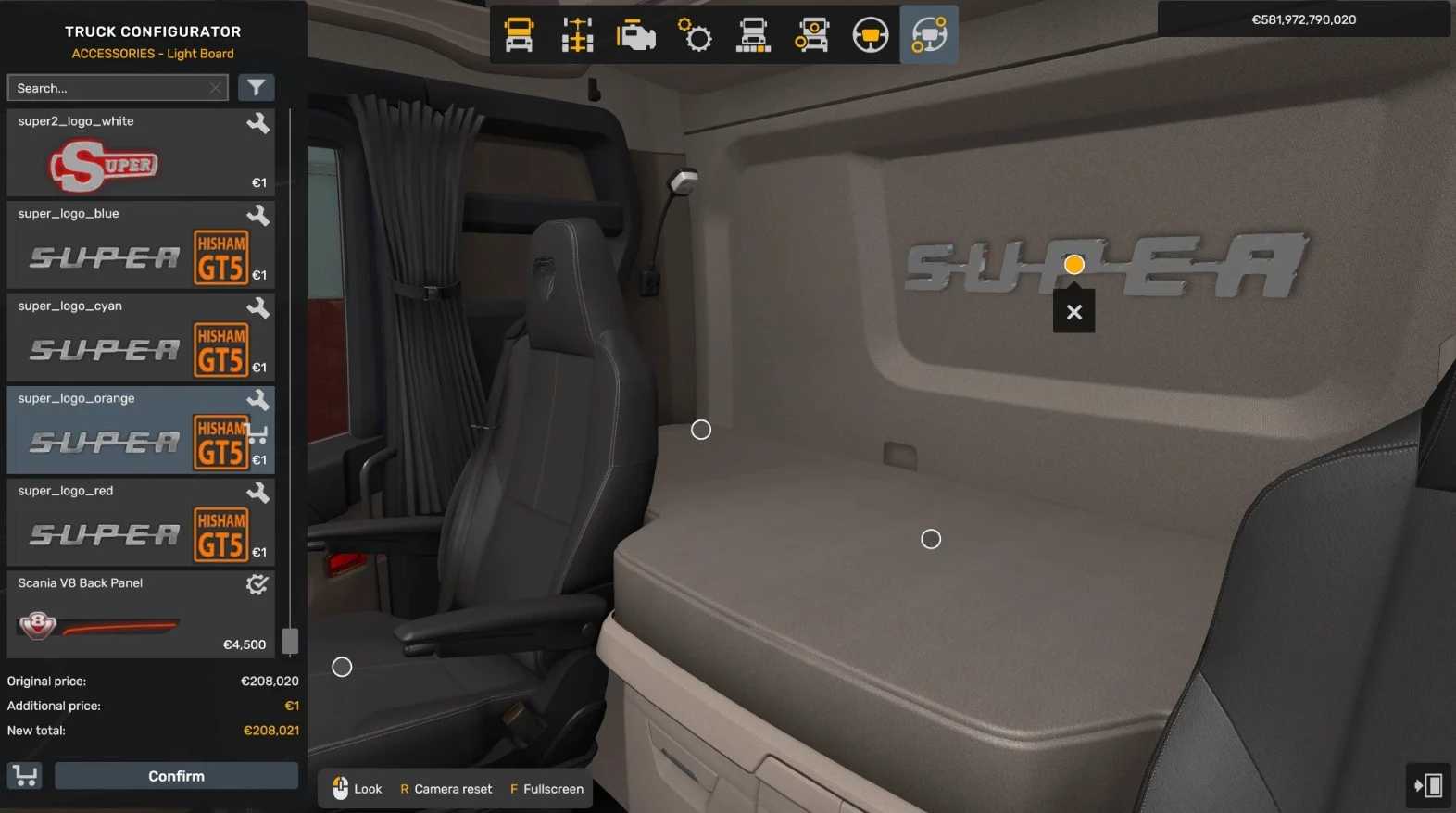 Super Interior LED Logo Addon v1.59 ETS2 - ETS2 / ATS Mod